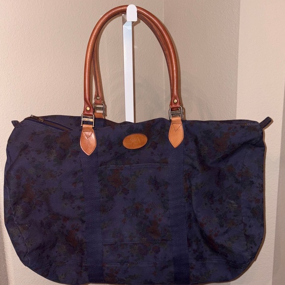 GAP | Bags | Vintage Gap Weekend Bag Navy And Brown Womens Tote Bag ...